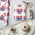 Norwegian Flag Heart of Norway Scandinavian Wrapping Paper | Zazzle