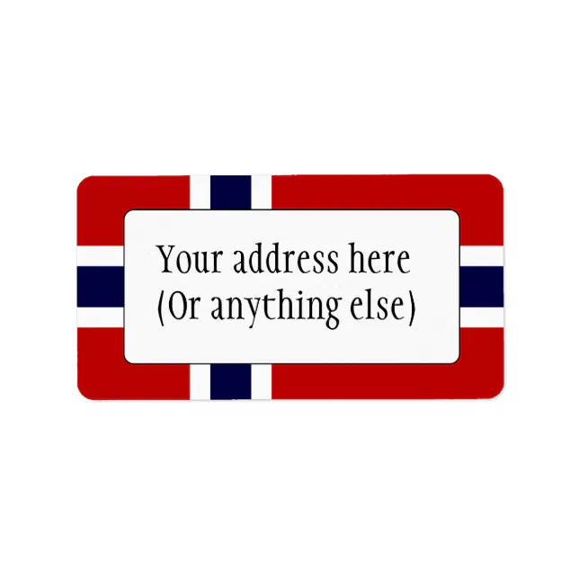 Norwegian Flag - Kongeriket Norge - Norsk Flagg Label | Zazzle