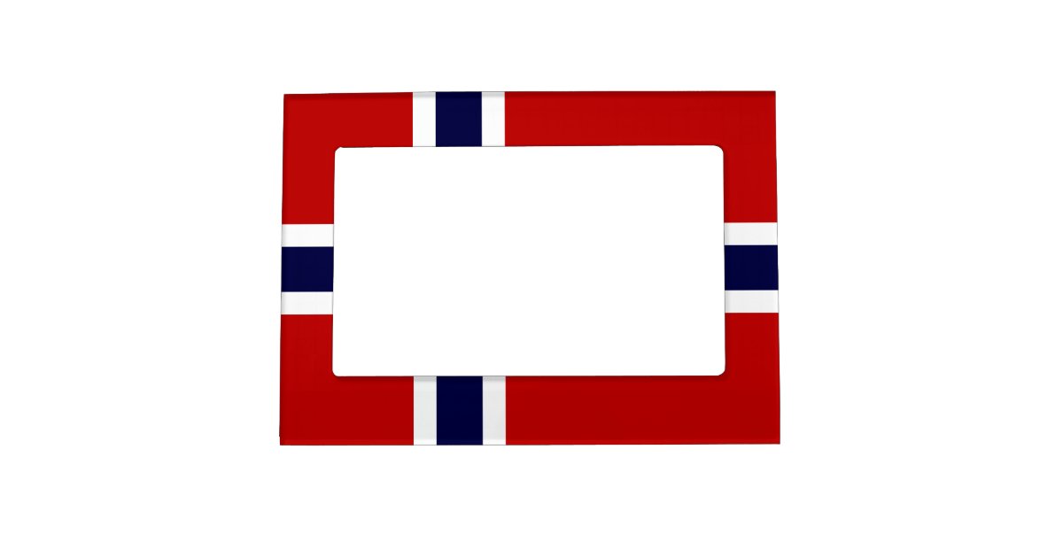 Norwegian Flag - Kongeriket Norge - Norsk Flagg Magnetic Frame | Zazzle
