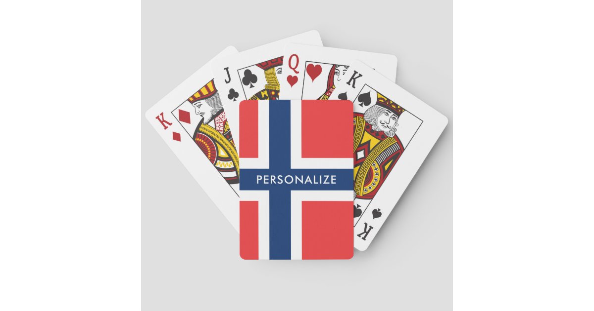 Norwegian flag of Norway custom playing cards | Zazzle