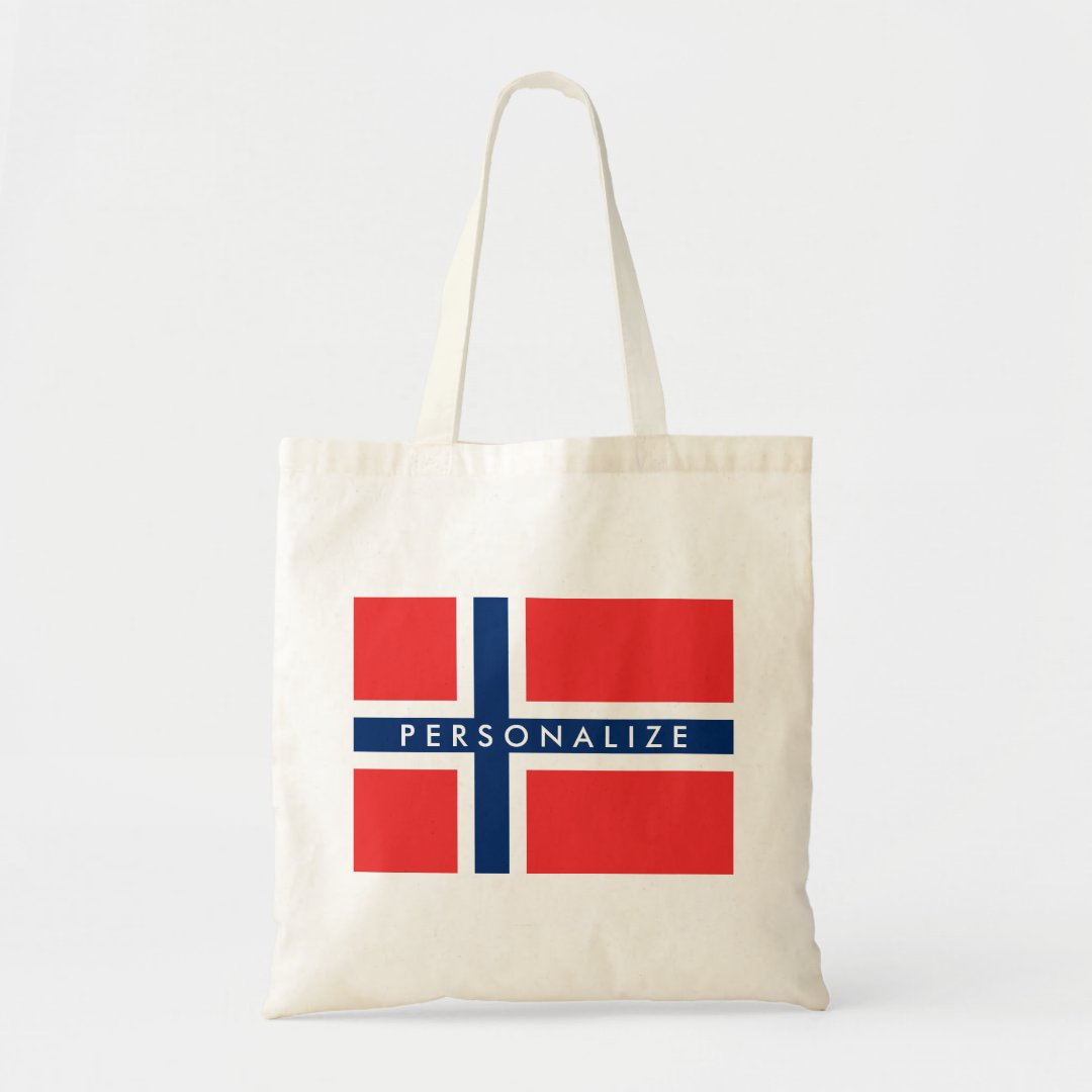 Norwegian flag of Norway custom tote bag | Zazzle