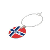 Norwegian flag of Norway custom wine glass charms | Zazzle