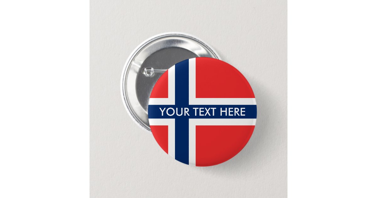 Norwegian flag pinback buttons | Zazzle