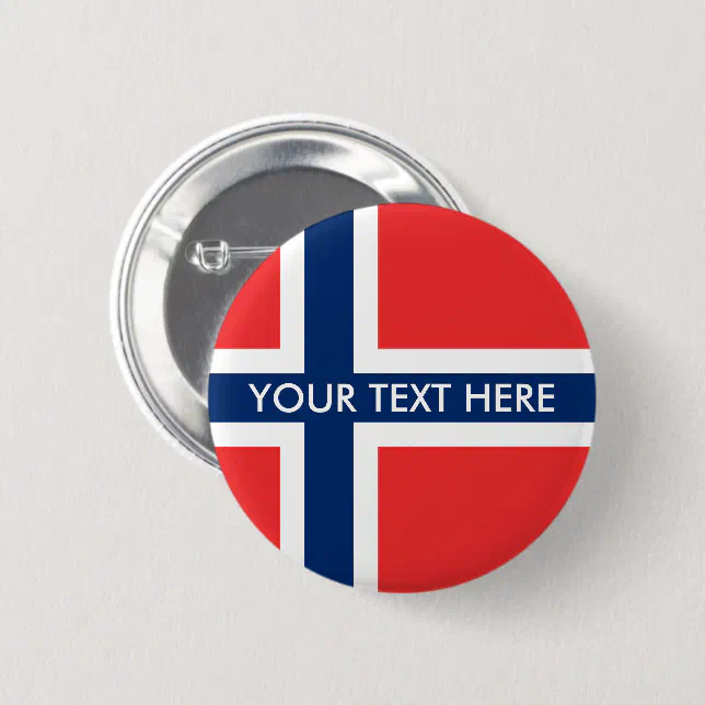 Norwegian flag pinback buttons | Zazzle