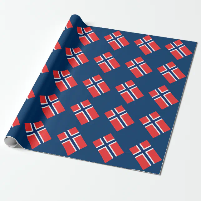 Norwegian flag wrapping paper | Norway gift wrap | Zazzle