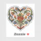Norwegian Rosemaling Folk Art Heart Sticker | Zazzle