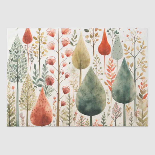 Norwegian, Scandi Trees Decoupage Tissue Paper | Zazzle