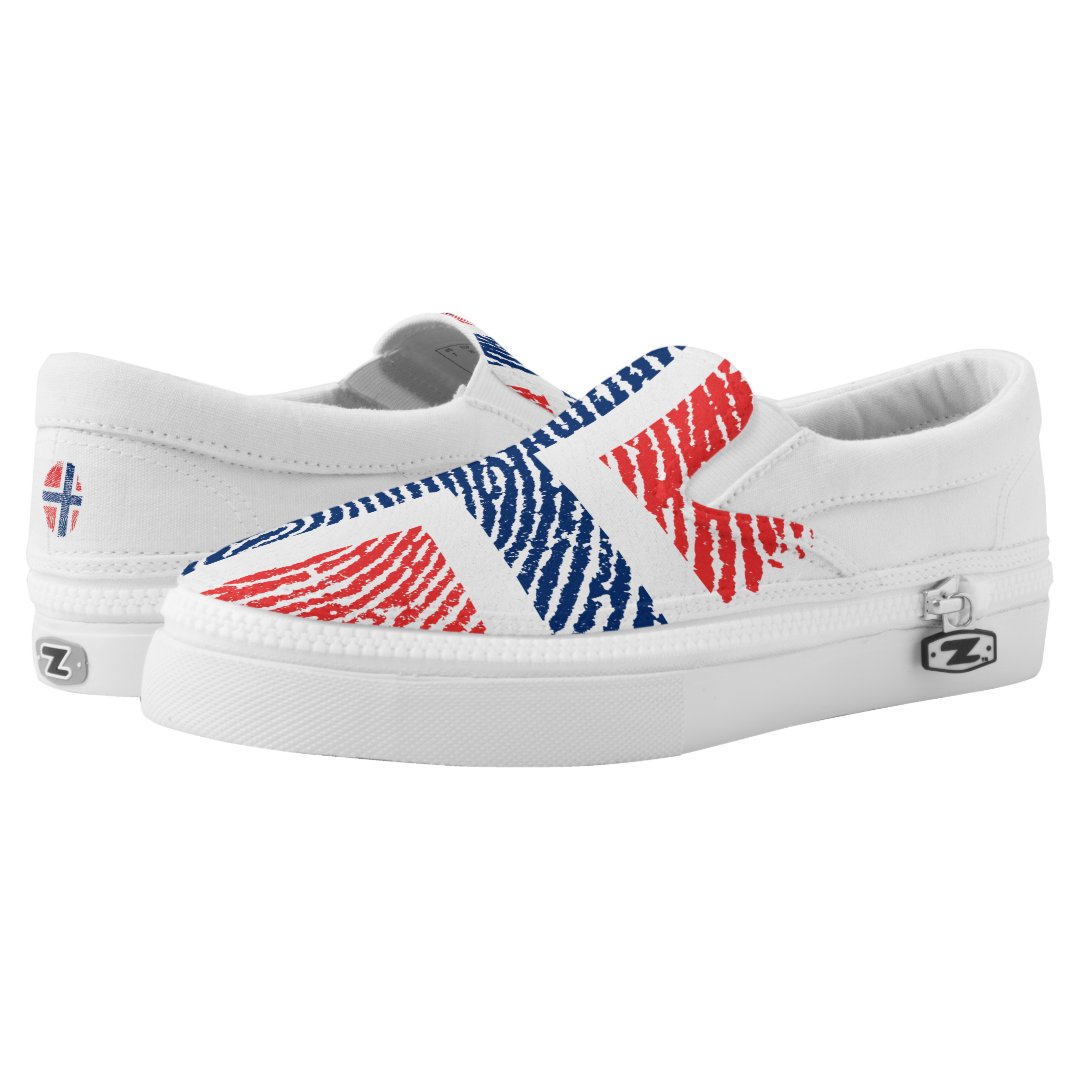 Norwegian touch fingerprint pattern Slip-On sneakers | Zazzle