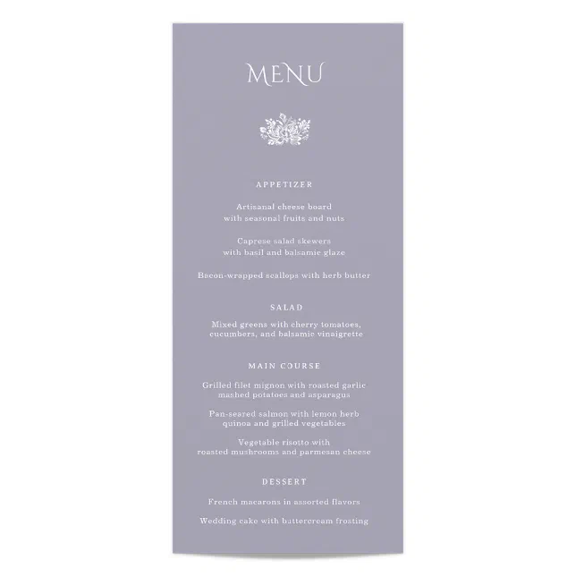 Norwich Wedding Dinner Menu | Zazzle