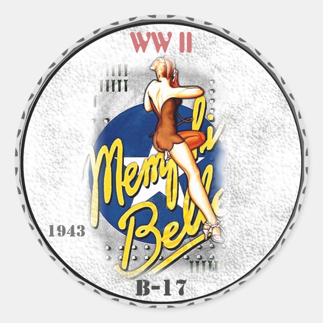 Nose Art - WW II- B-17 Bomber Classic Round Sticker | Zazzle