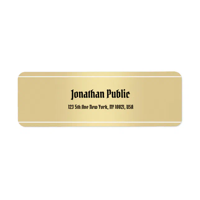 Nostalgic Classic Calligraphy Text Gold Template Label | Zazzle