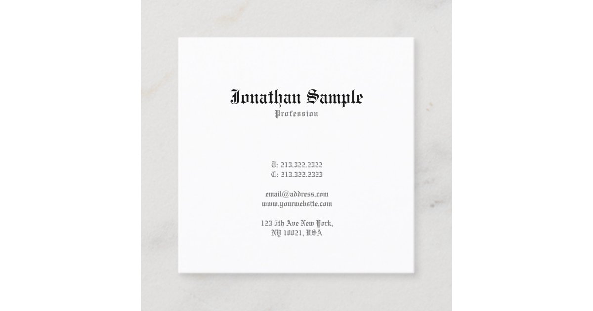 Nostalgic Classic Simple Chic Design Old English Square Business Card ...