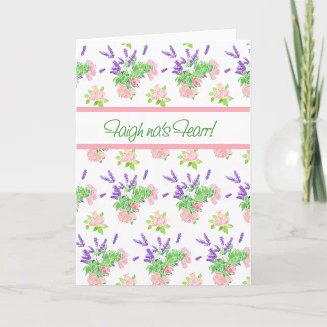 Nostalgic Floral Scottish Gaelic Greeting Get Well Card | Zazzle