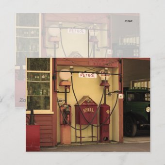 Nostalgic Gas Station Postcard | Zazzle