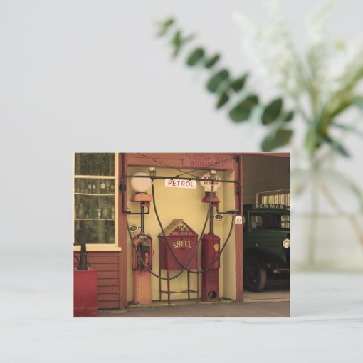 Nostalgic Gas Station Postcard | Zazzle