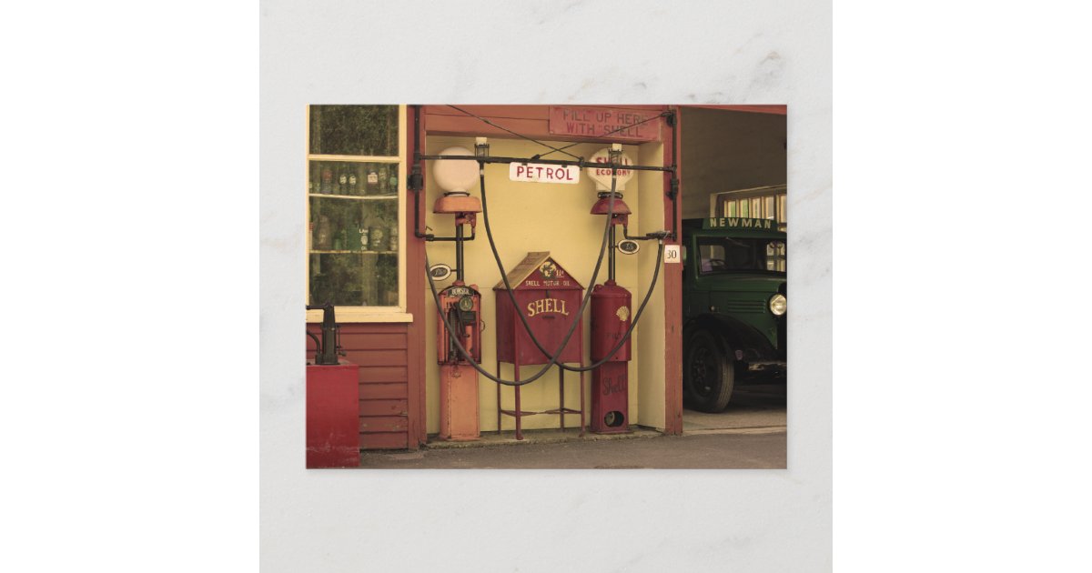 Nostalgic Gas Station Postcard | Zazzle