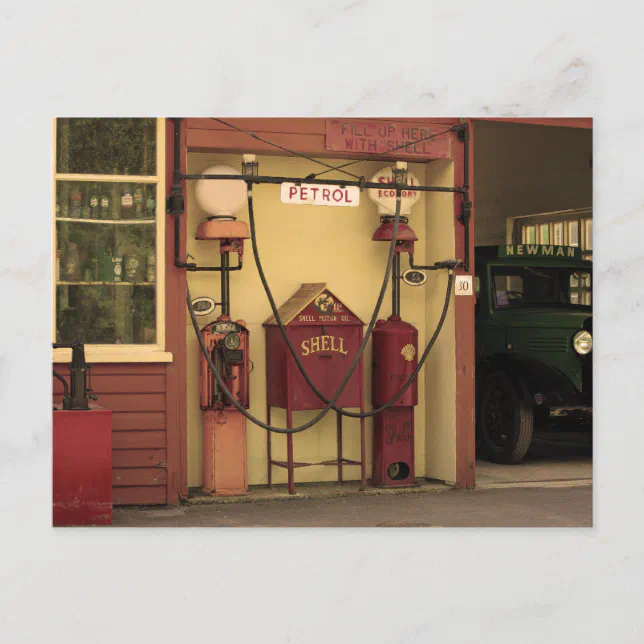 Nostalgic Gas Station Postcard | Zazzle