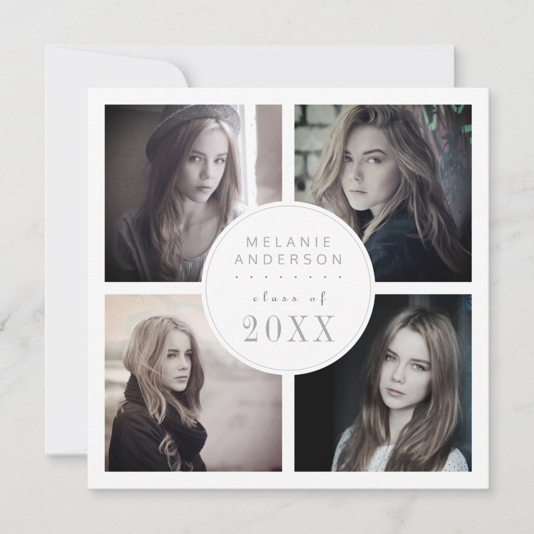 Nostalgic Graduation Instagram Style Photo Collage Invitation | Zazzle