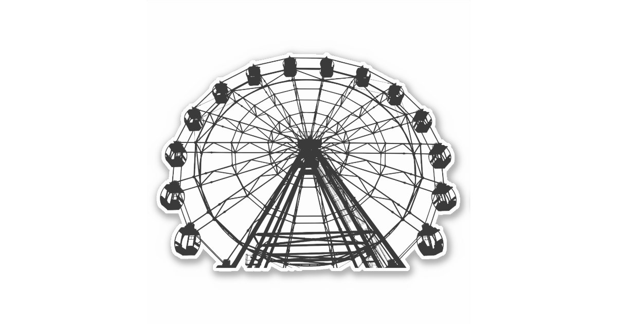 Nostalgic Joyride - Ferris Wheel Silhouette Sticker | Zazzle