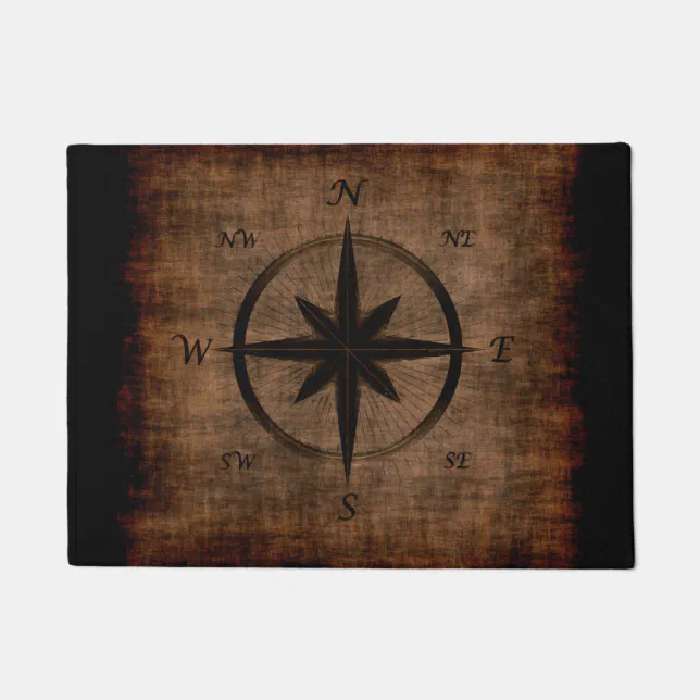 Nostalgic Old Compass Rose Design Doormat | Zazzle