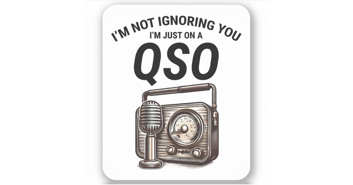 Nostalgic QSO Vintage Ham Radio Operator Classic Sticker | Zazzle