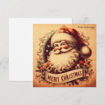 Nostalgic Retro 70s Santa Claus Merry Christmas Holiday Card | Zazzle