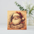 Nostalgic Retro 70s Santa Claus Merry Christmas Holiday Card | Zazzle