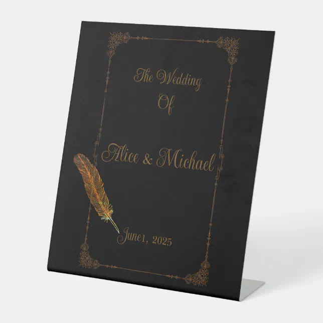 Nostalgic Vintage Romantic Wedding Fantasy Pedestal Sign | Zazzle