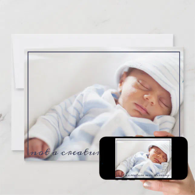 Not a Creature was Stirring Baby Photo Christmas Holiday Card | Zazzle
