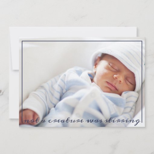 Not a Creature was Stirring Baby Photo Christmas Holiday Card | Zazzle
