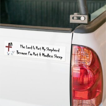 Not A Mindless Sheep Bumper Sticker | Zazzle