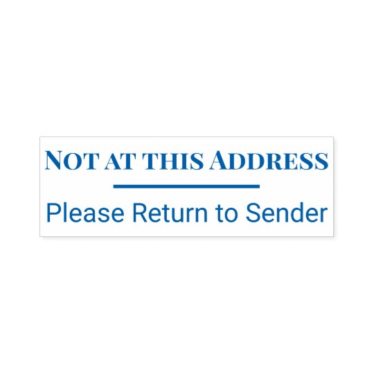 Not at this Address Please Return to Sender Self-inking Stamp | Zazzle.com
