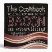 Not bacon man food personalized cookbook recipe 3 ring binder | Zazzle