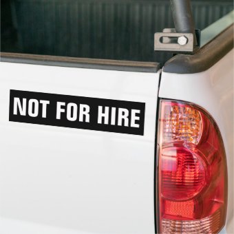 Not For Hire Decal | Zazzle