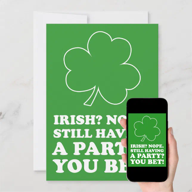 Not Irish St Patrick's Day Party Invite | Zazzle