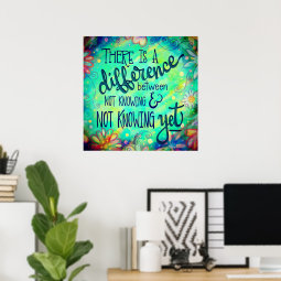 Not Know Yet Inspiring Quote Inspirivity Poster | Zazzle