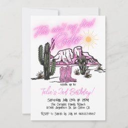 "Not my first rodeo" 2nd birthday invitation | Zazzle