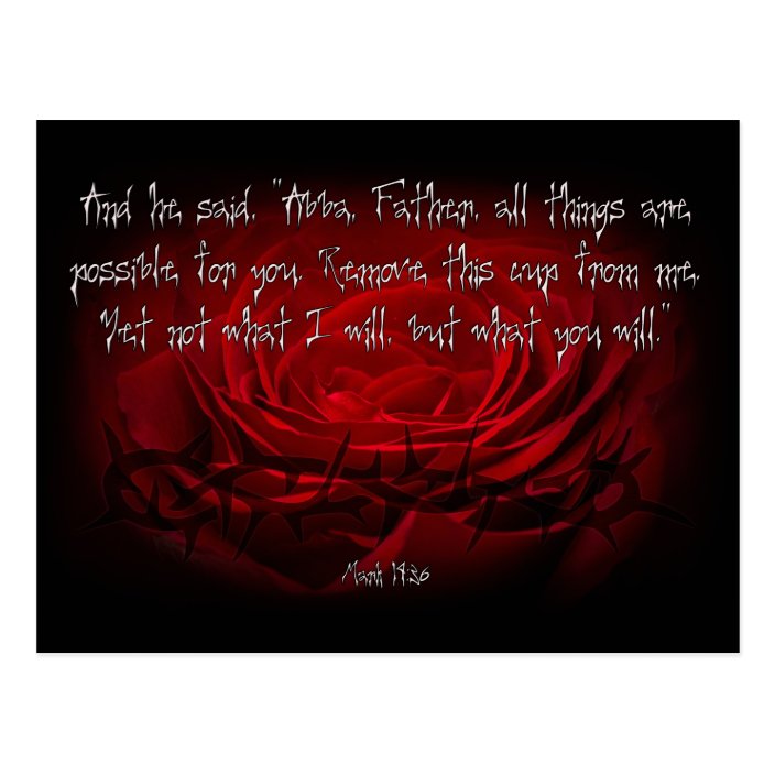 Not My Will But Yours Be Done Mark 14:36 Scripture Postcard | Zazzle.com