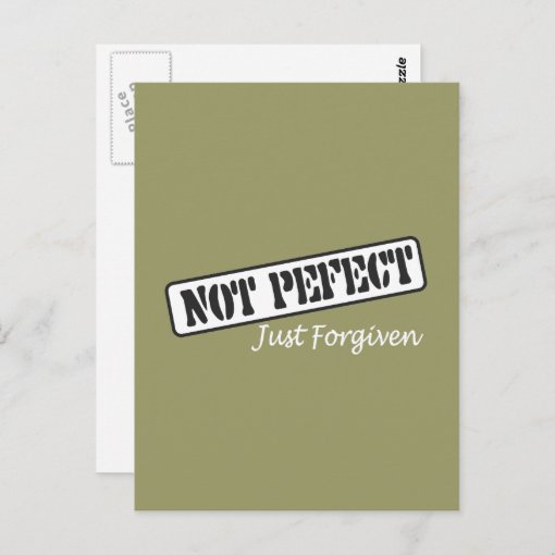Not Perfect Just Forgiven. Postcard | Zazzle