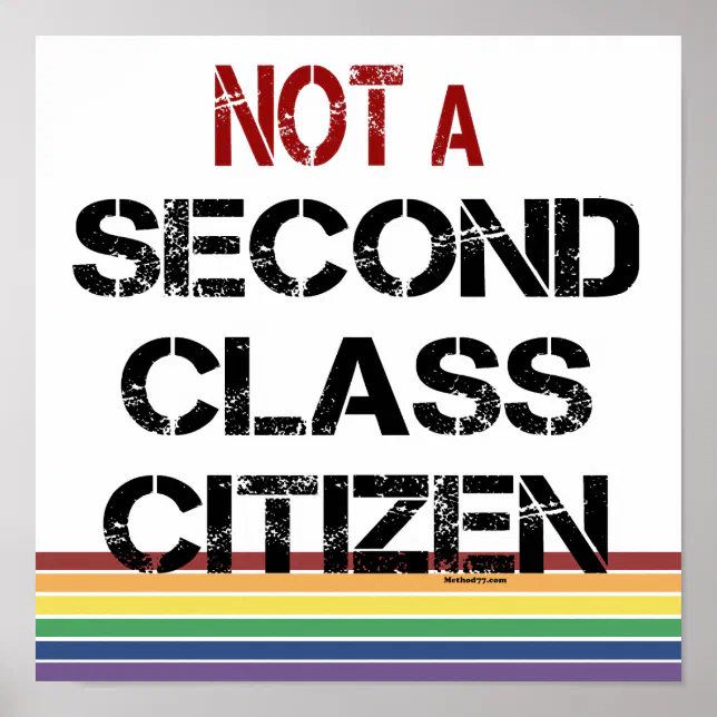 Not Second Class Citizen Posters | Zazzle