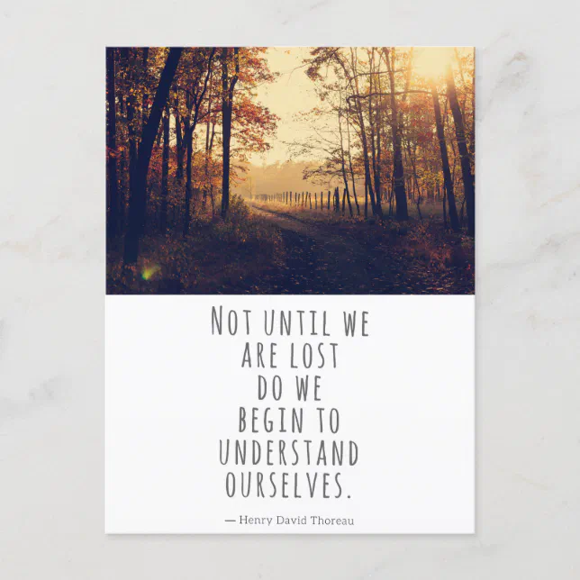 Not Until We Are Lost Thoreau Quote Postcard | Zazzle