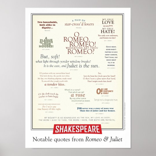 Notable quotes from Romeo and Juliet Poster | Zazzle.com