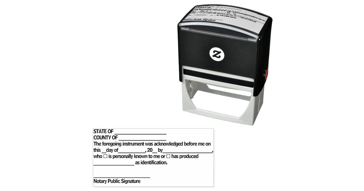 Notary Acknowledgement Self Inking Rubber Stamp | Zazzle