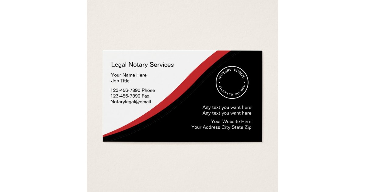Notary Business Card Template | Zazzle.com