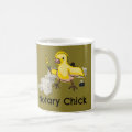 Notary Chick Yellow Feather Quill and Documents Coffee Mug | Zazzle