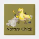 Notary Chick Yellow Feather Quill and Documents Magnet | Zazzle