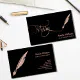 Notary elegant rose gold typography feather pen business card | Zazzle