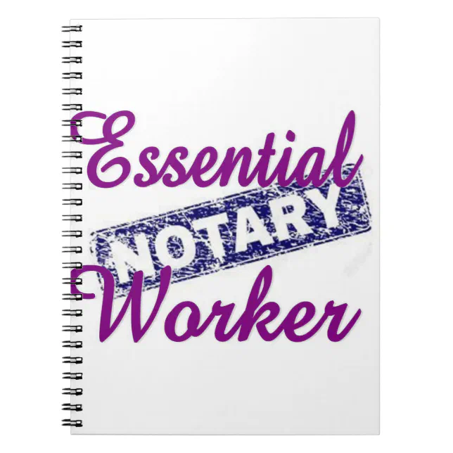 Notary Essential Worker Notebook | Zazzle