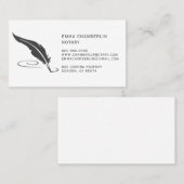 Notary Feather Quill Nib Business Card | Zazzle