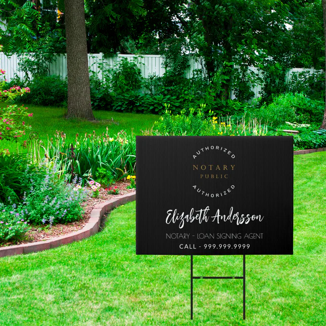 Notary loan signing agent black logo sign | Zazzle